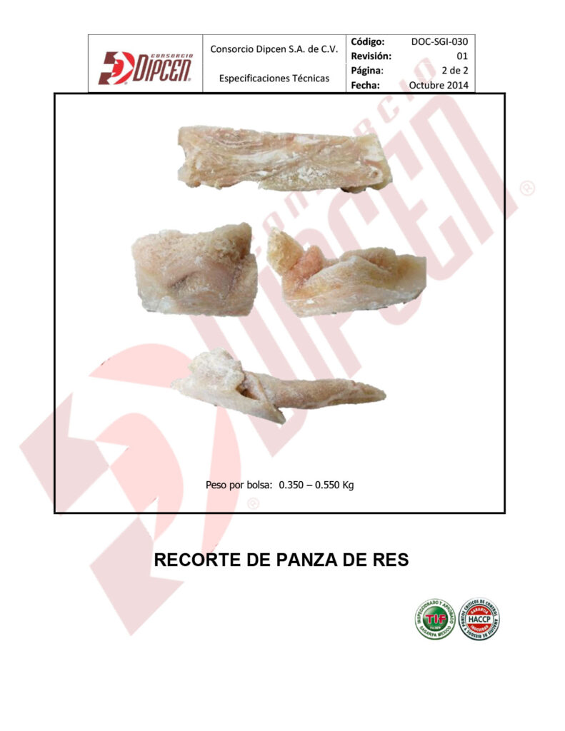 RECORTE DE PANZA DE RES - Consorcio Dipcen | Bienvenidos